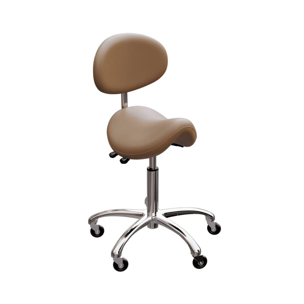 Spa Numa LOLA Saddle Stool with Backrest and Metal Base - Available in ...
