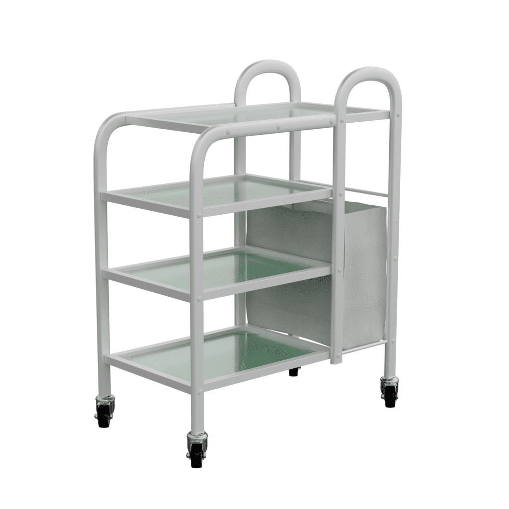 Lucy Dual 4 Tier Wax Glass Trolley - Aesthetic Record Marketplace